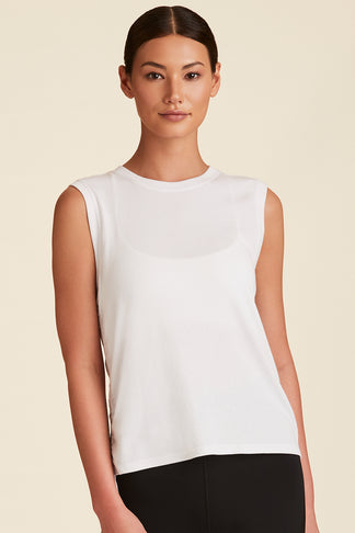 Indio Muscle Tank - White Relaxed Fit Tank Top | Alala